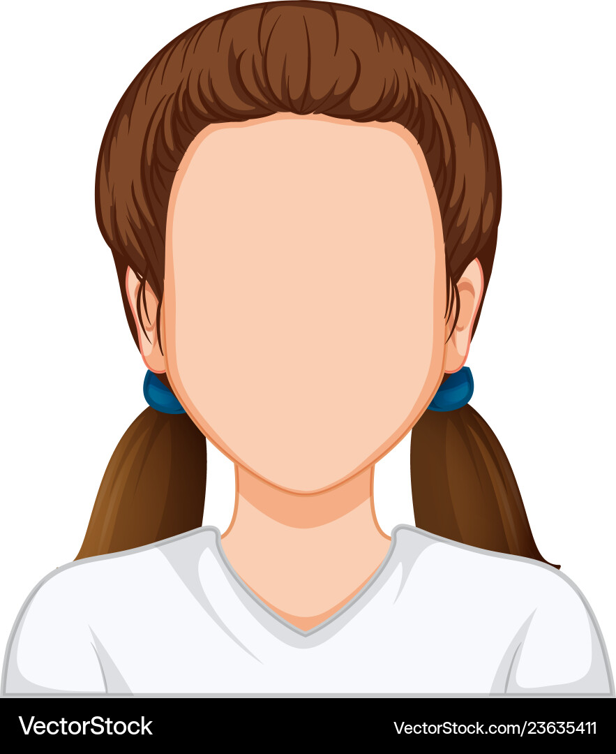 Woman character with empty face Royalty Free Vector Image