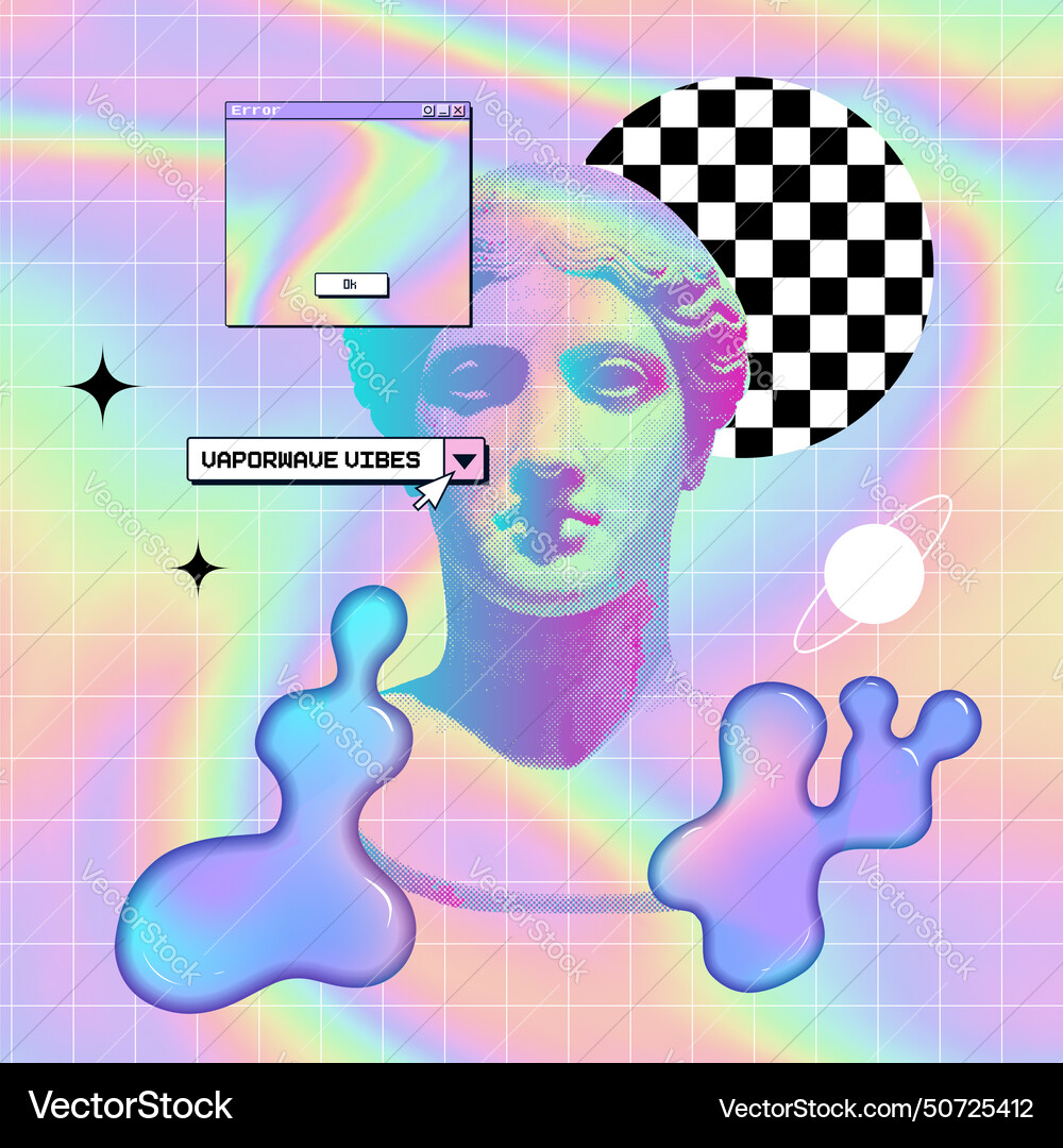 3d rendering composition of ancient greek statue Vector Image