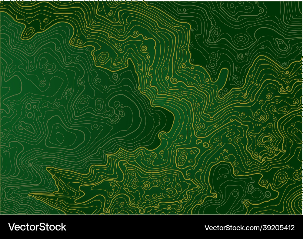 Abstract topographic map in dark green Royalty Free Vector