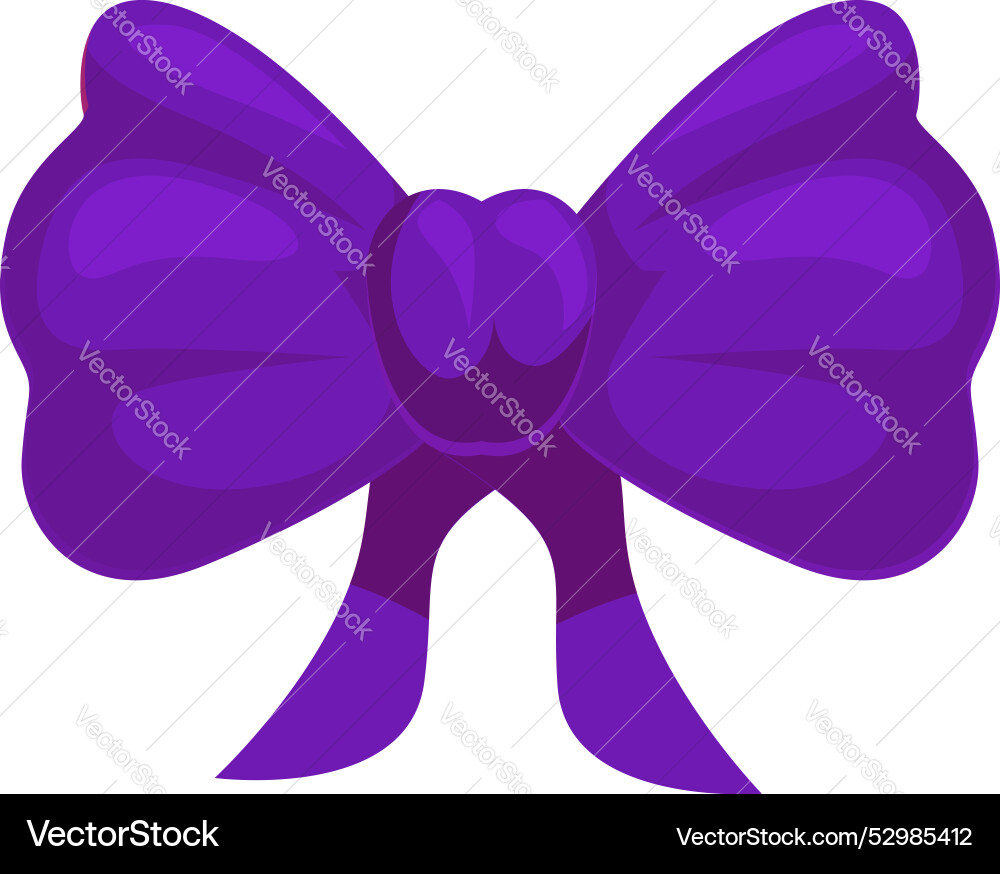 Big purple bow with knot for gift wrapping Vector Image