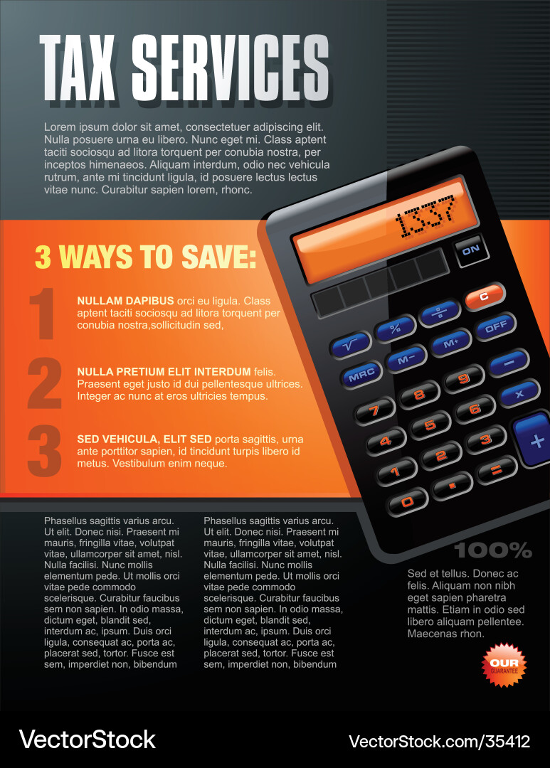 Calculator brochure design Royalty Free Vector Image