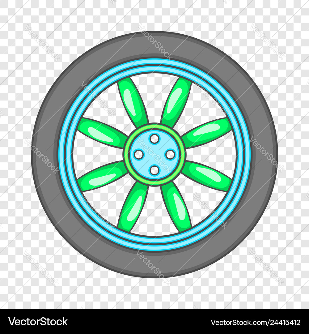 Cartoon Car Wheel Icon Royalty Free Vector Image