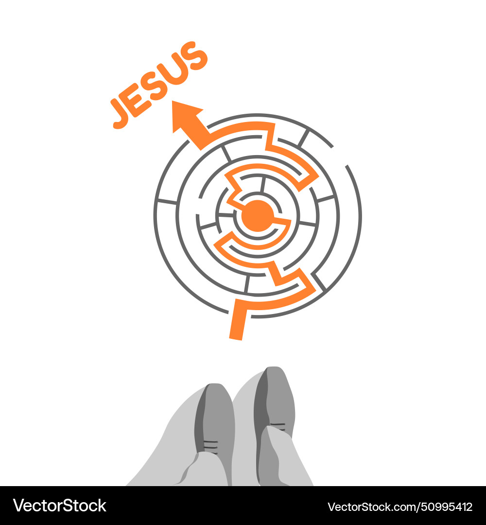 Christianity concept path to jesus Royalty Free Vector Image