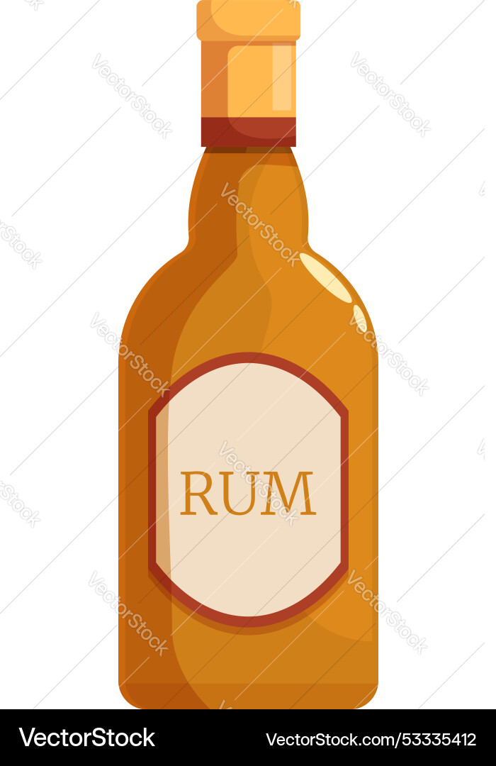 Classic glass bottle containing delicious rum Vector Image