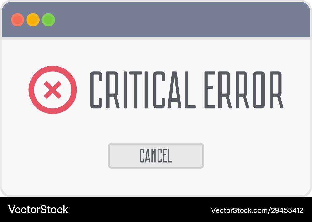 Error message computer window Royalty Free Vector Image