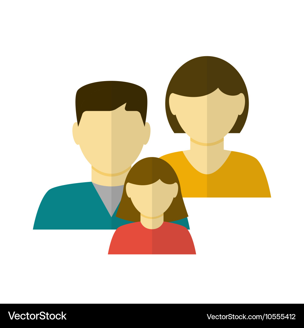 Family flat icon Royalty Free Vector Image - VectorStock