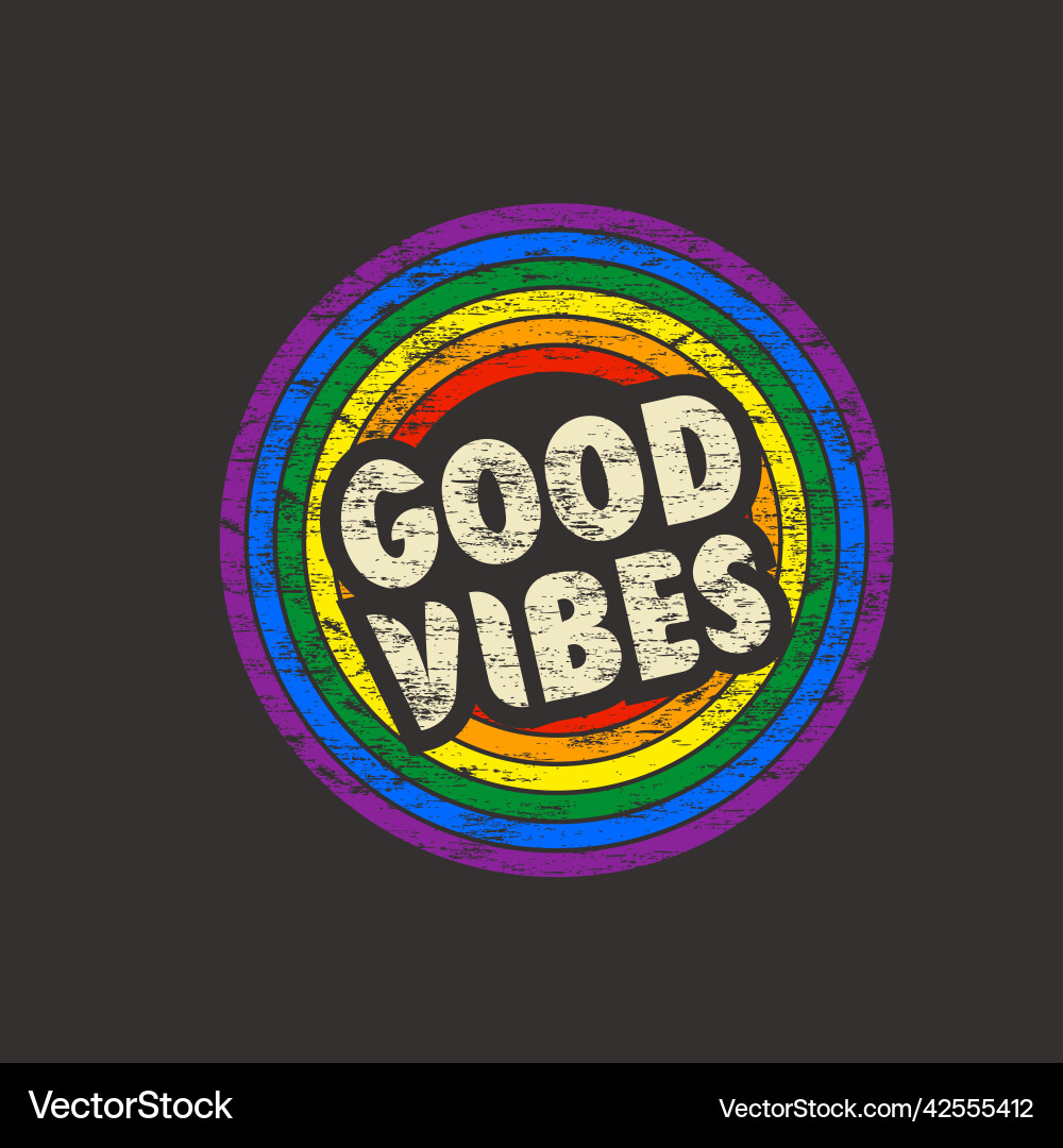 Good vibes text wallpaper Royalty Free Vector Image