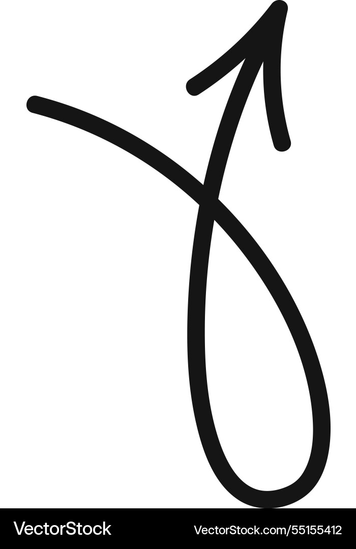 Loop shaped arrow doodle symbol Royalty Free Vector Image