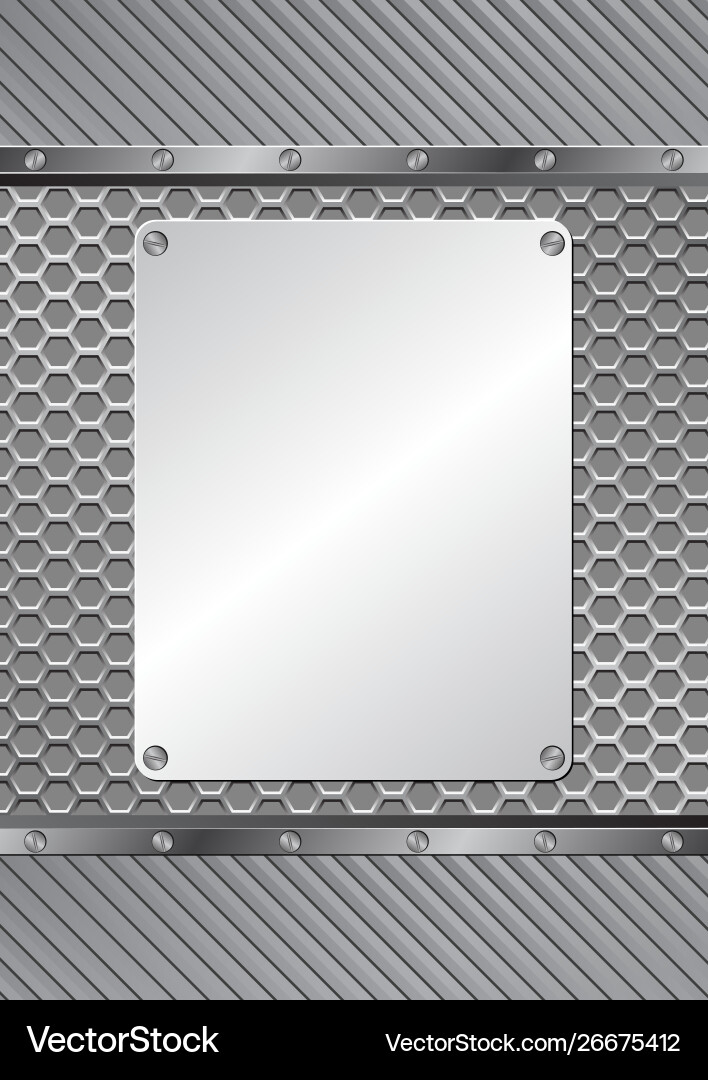 Metallic plaque on textured background Royalty Free Vector