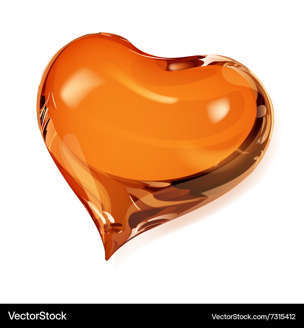Orange heart Royalty Free Vector Image - VectorStock