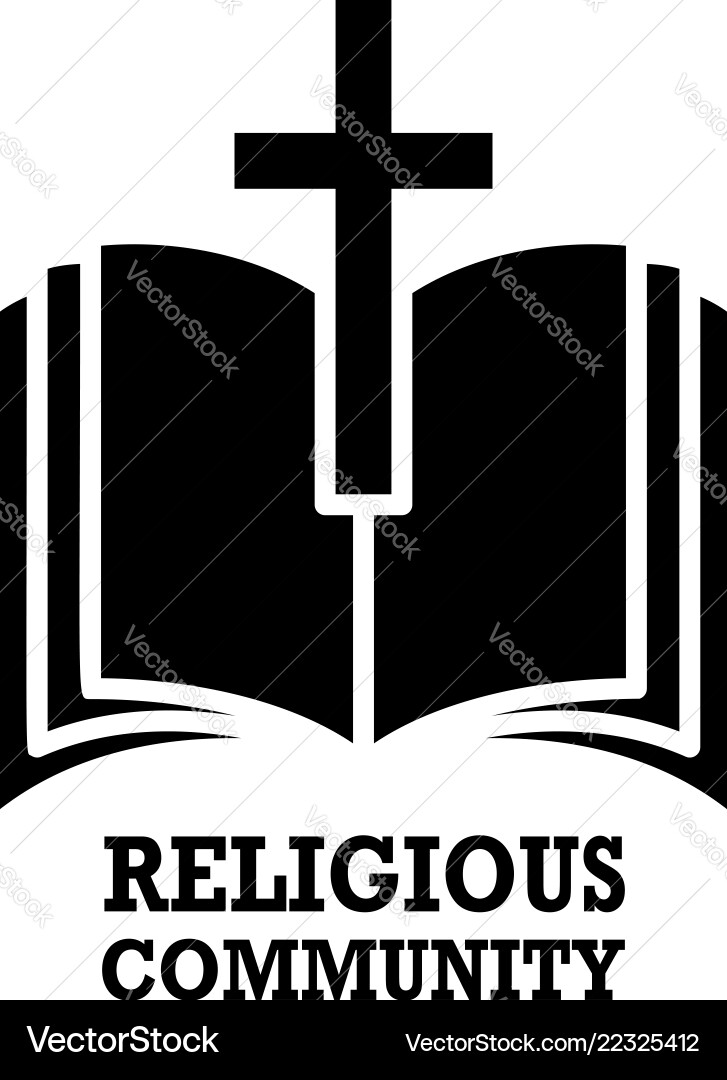 Religious community emblem with holy bible Vector Image