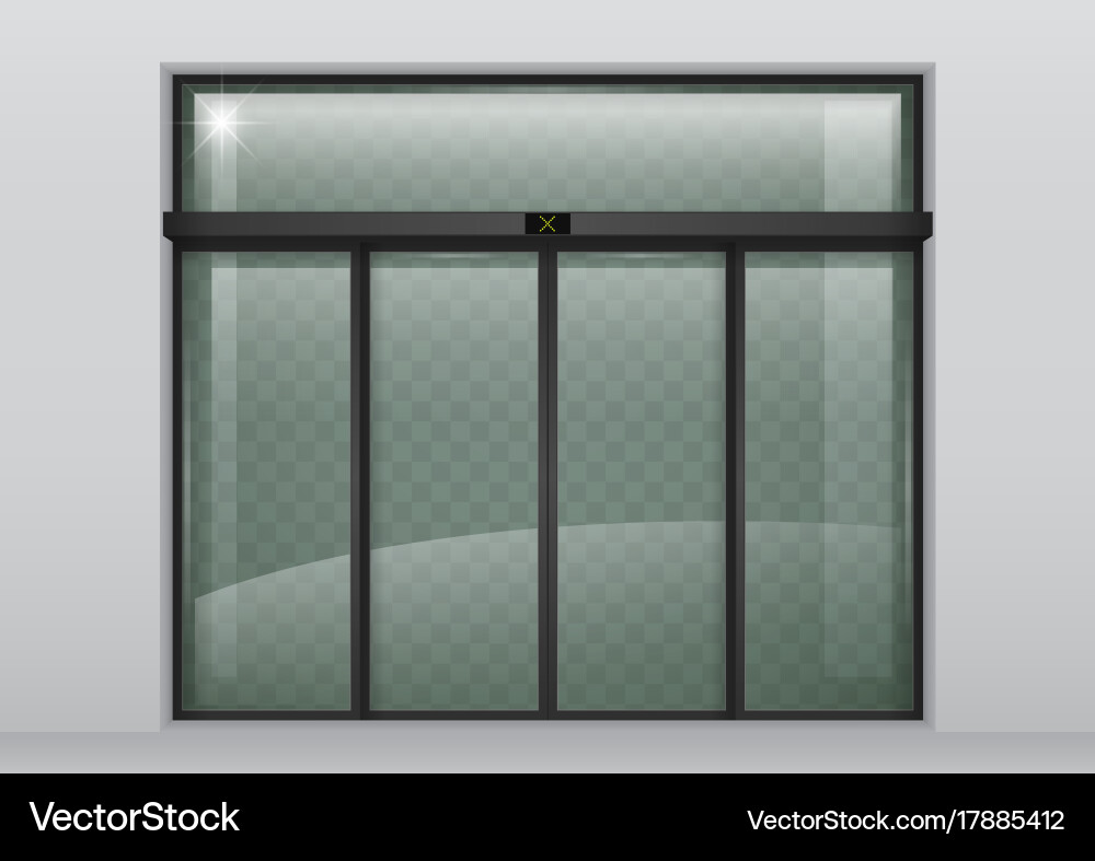 Sliding glass automatic doors Royalty Free Vector Image