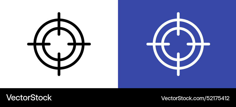 Target aim focus logo sign set outline Royalty Free Vector