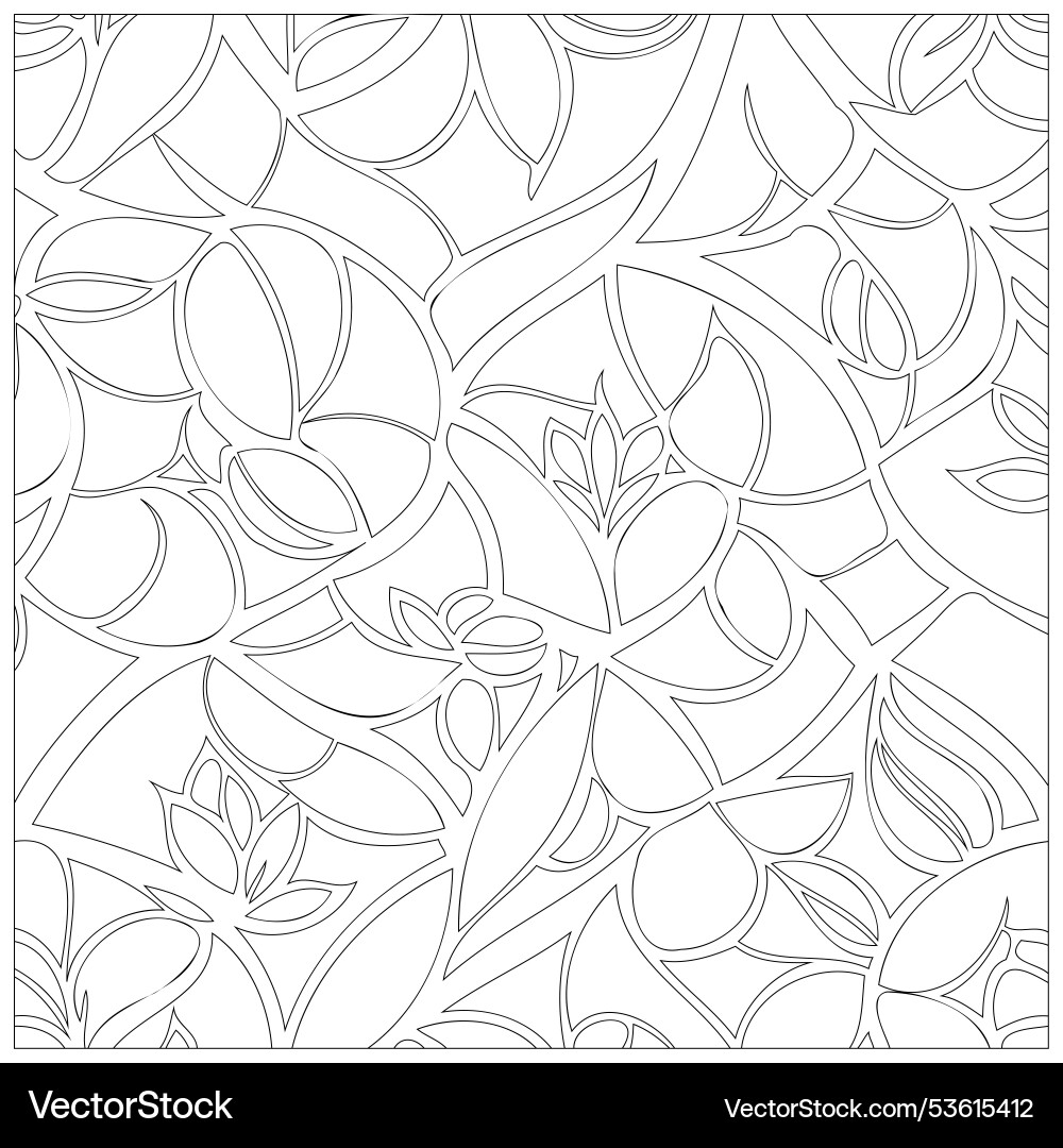 Tumpal flower pattern outline sketch Royalty Free Vector
