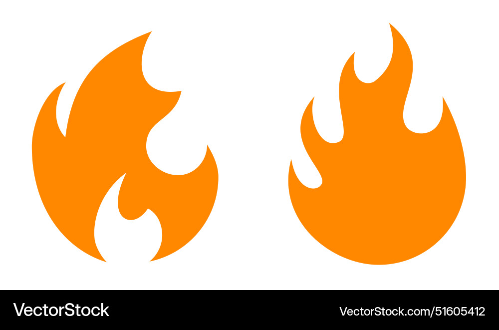 Two simple orange flame icons on a white Vector Image
