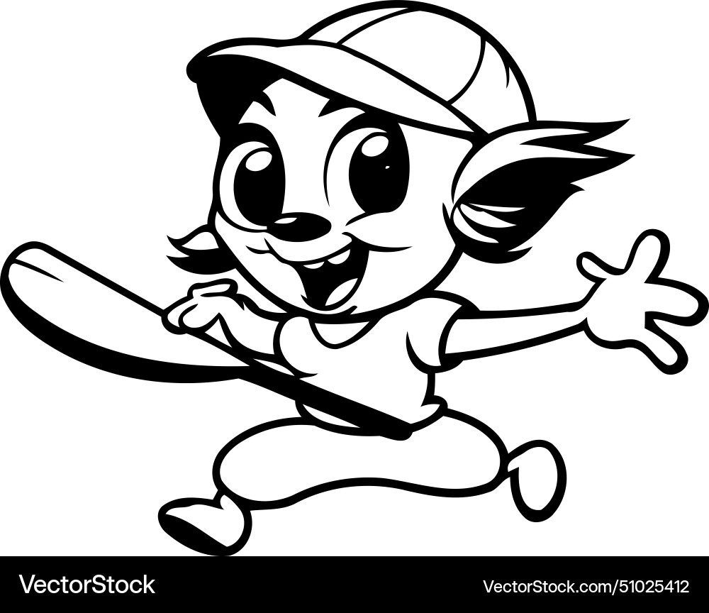 Zombie baseball player cartoon character Vector Image