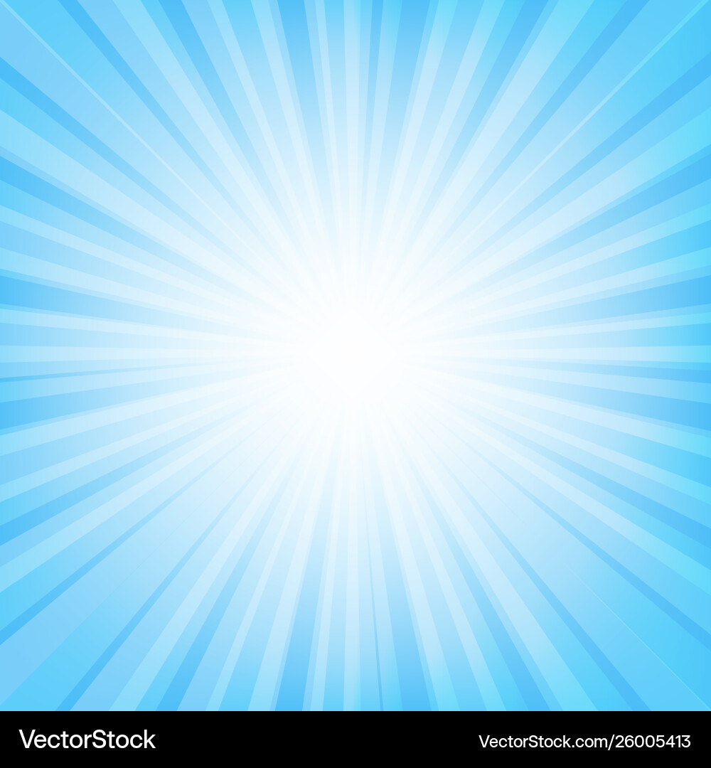 Blue sunburst banner with beam Royalty Free Vector Image