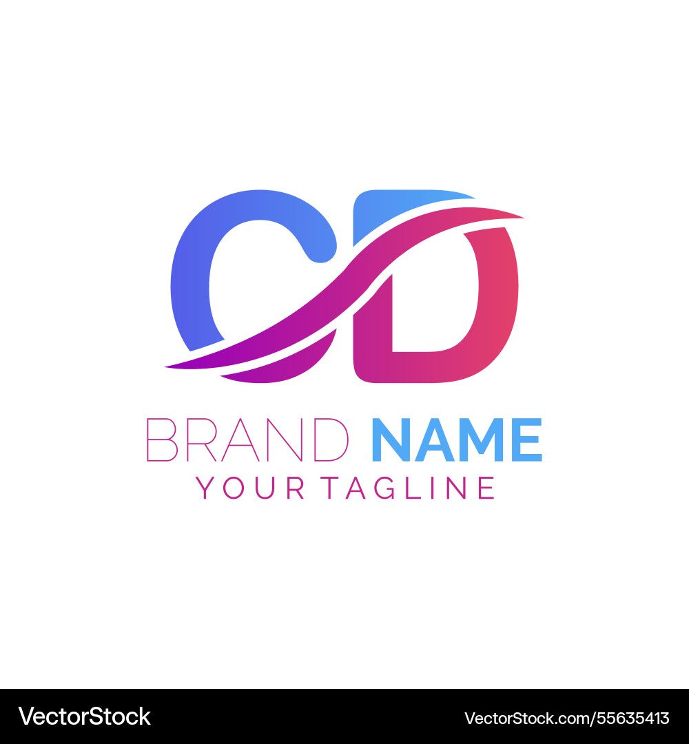 Cd logo design trendy awesome artistic initial Vector Image