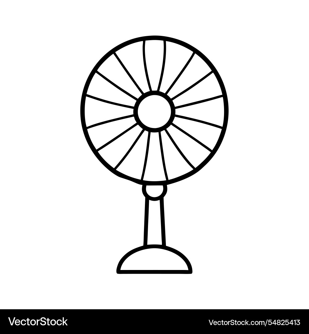 Electric fan line art outline drawing design Vector Image