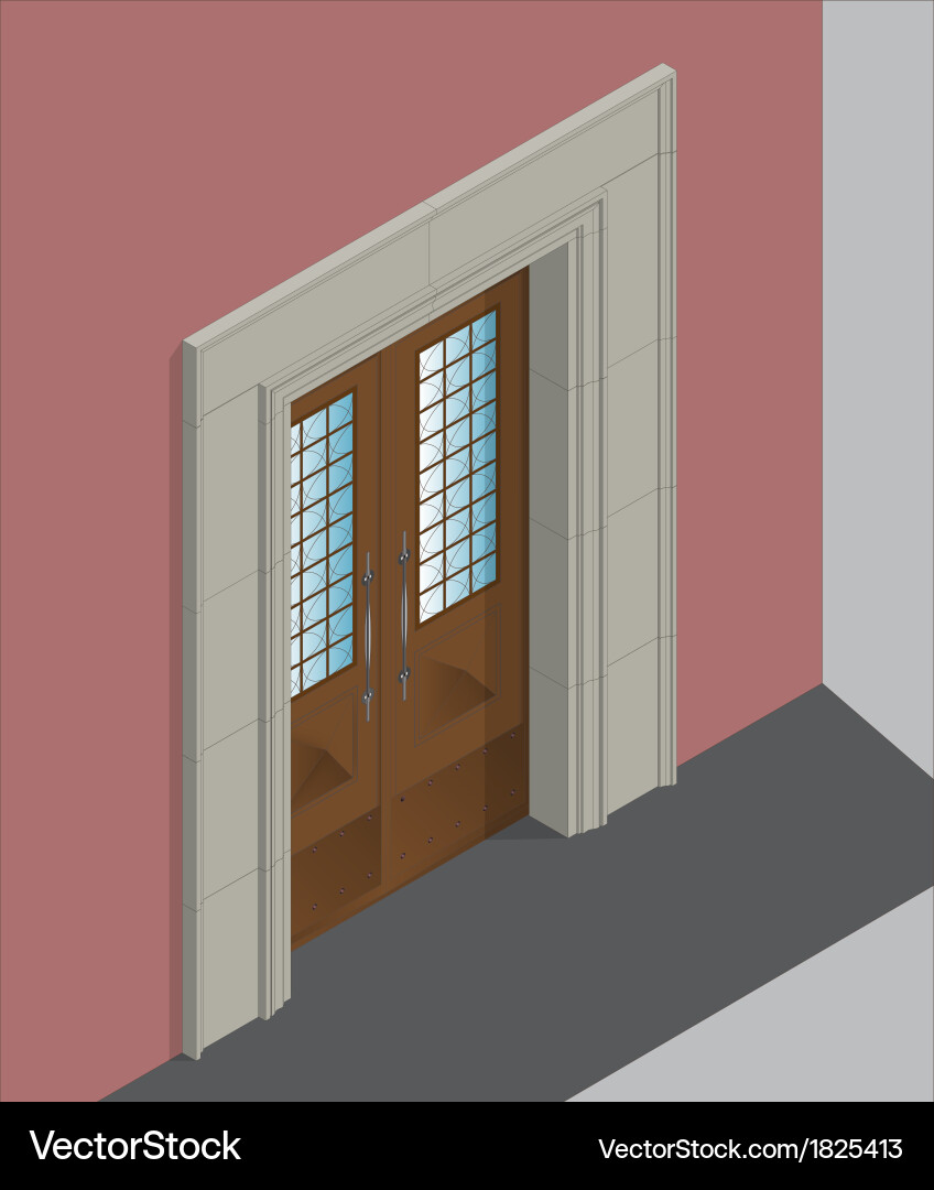 Isometric Stone Entrance Royalty Free Vector Image
