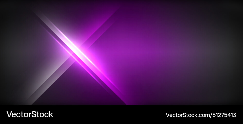 Magenta light shines on a dark backdrop creating Vector Image