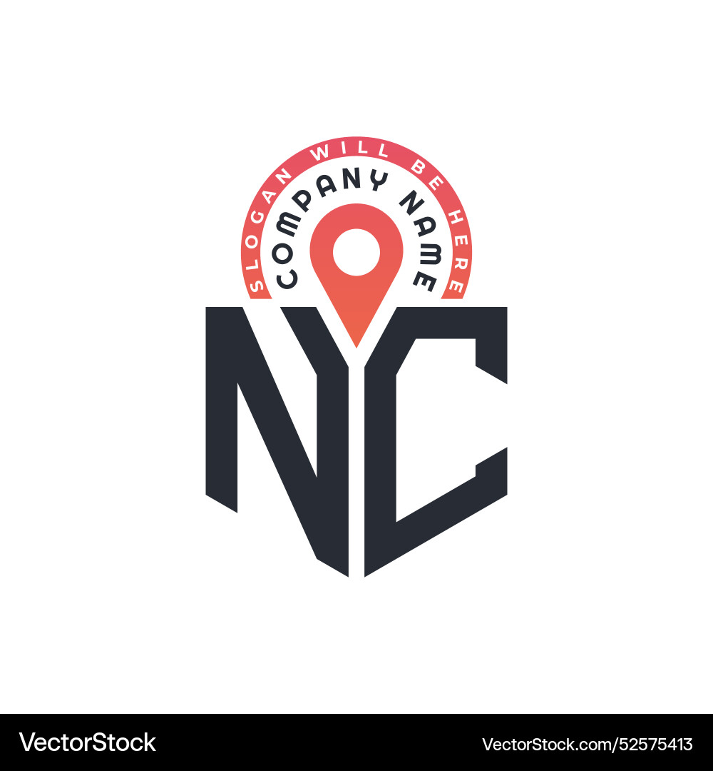 Nc location logo design for human resources Vector Image