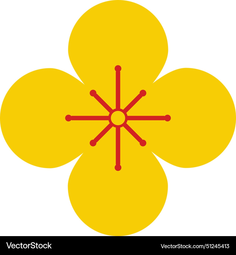 New chinese flower cartoon Royalty Free Vector Image