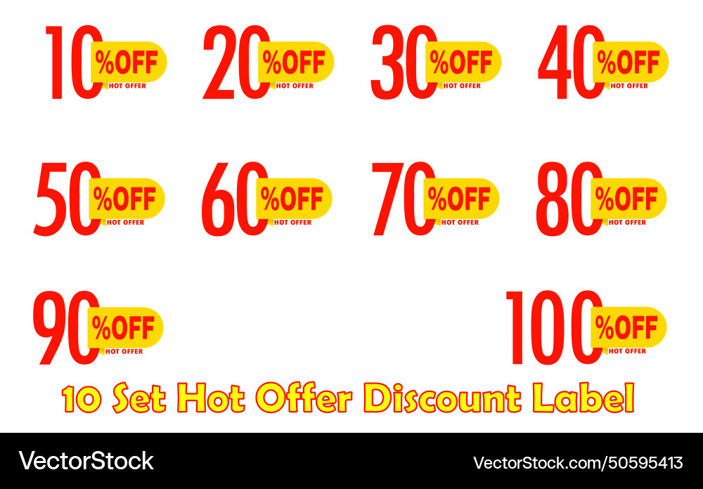 Sale tags set badges template with percent Vector Image