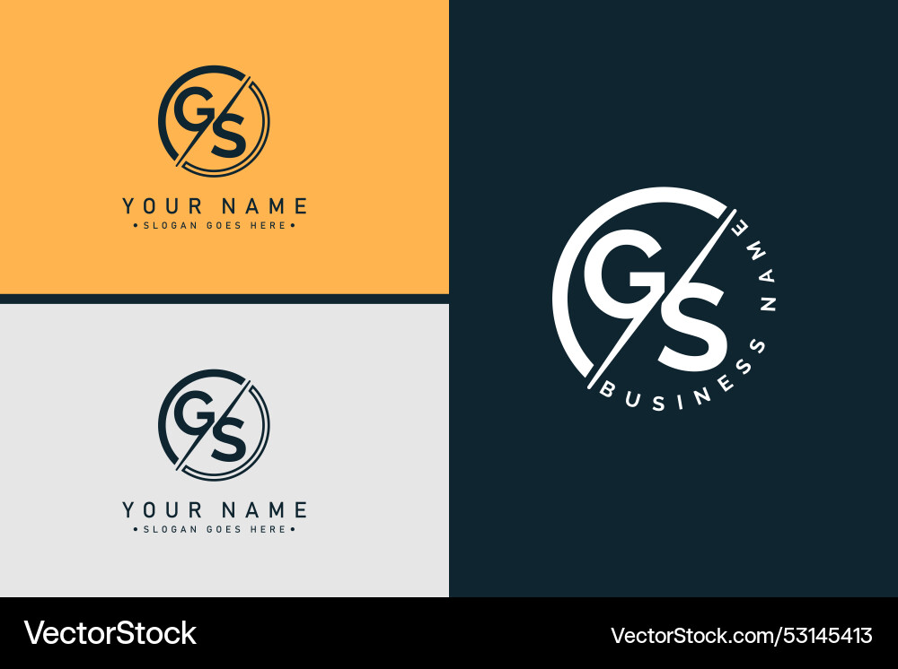 Template for initial letter gs logo Royalty Free Vector