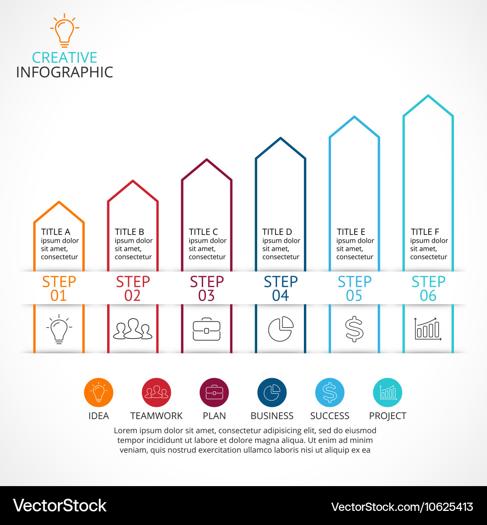 Upward Trend Infographic Diagram Royalty Free Vector Image