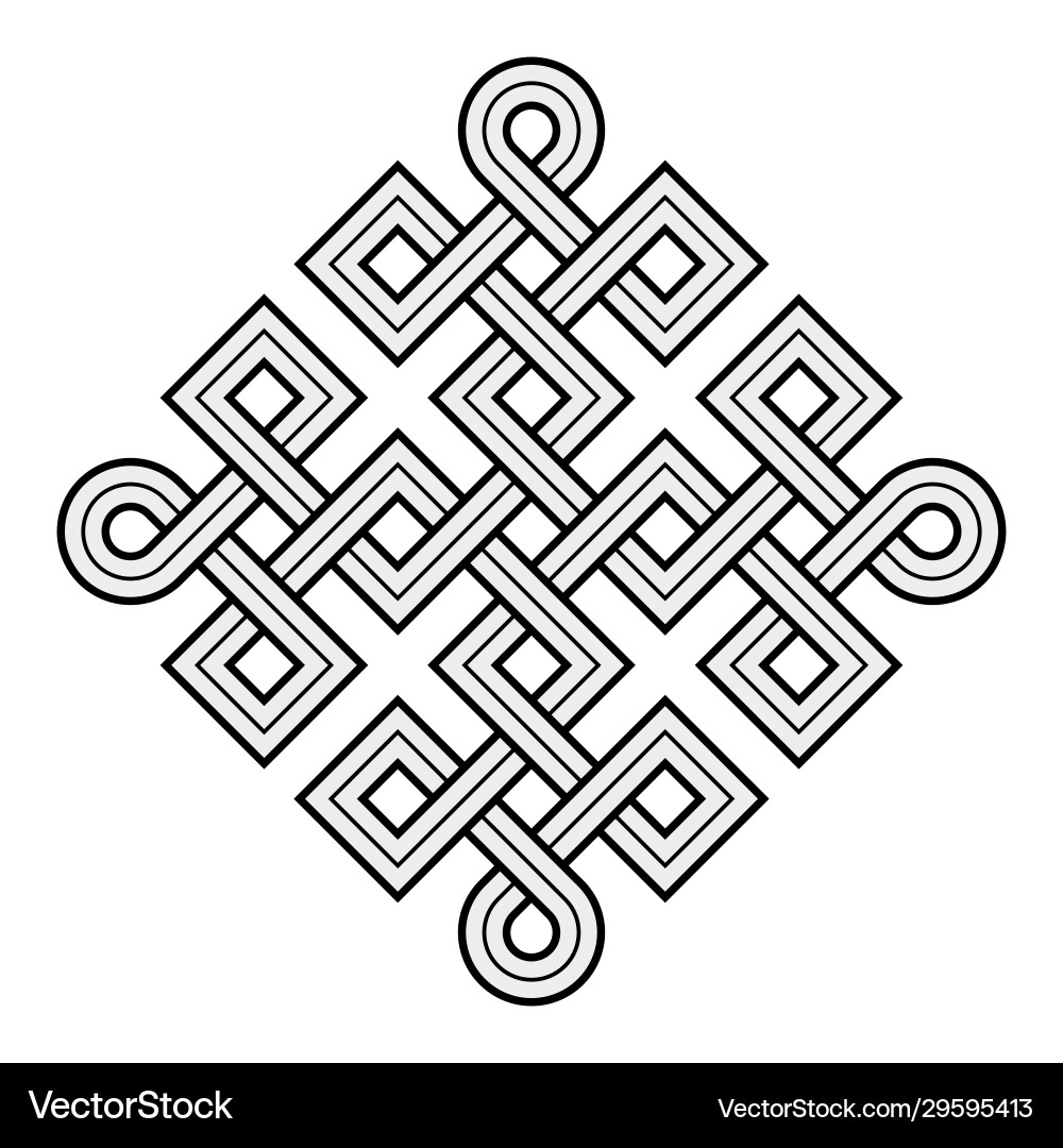 Viking decorative knot - squares ring corners Vector Image