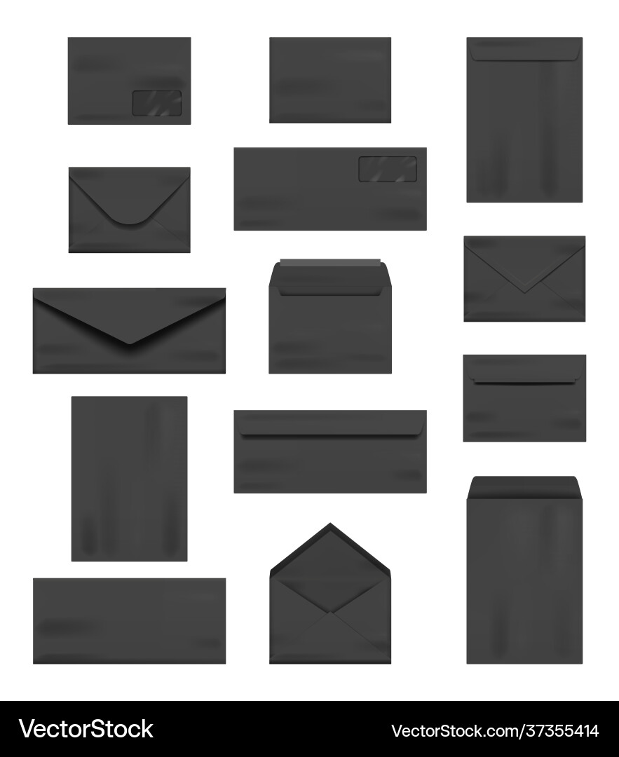 Black envelopes luxury dark template a4 Royalty Free Vector