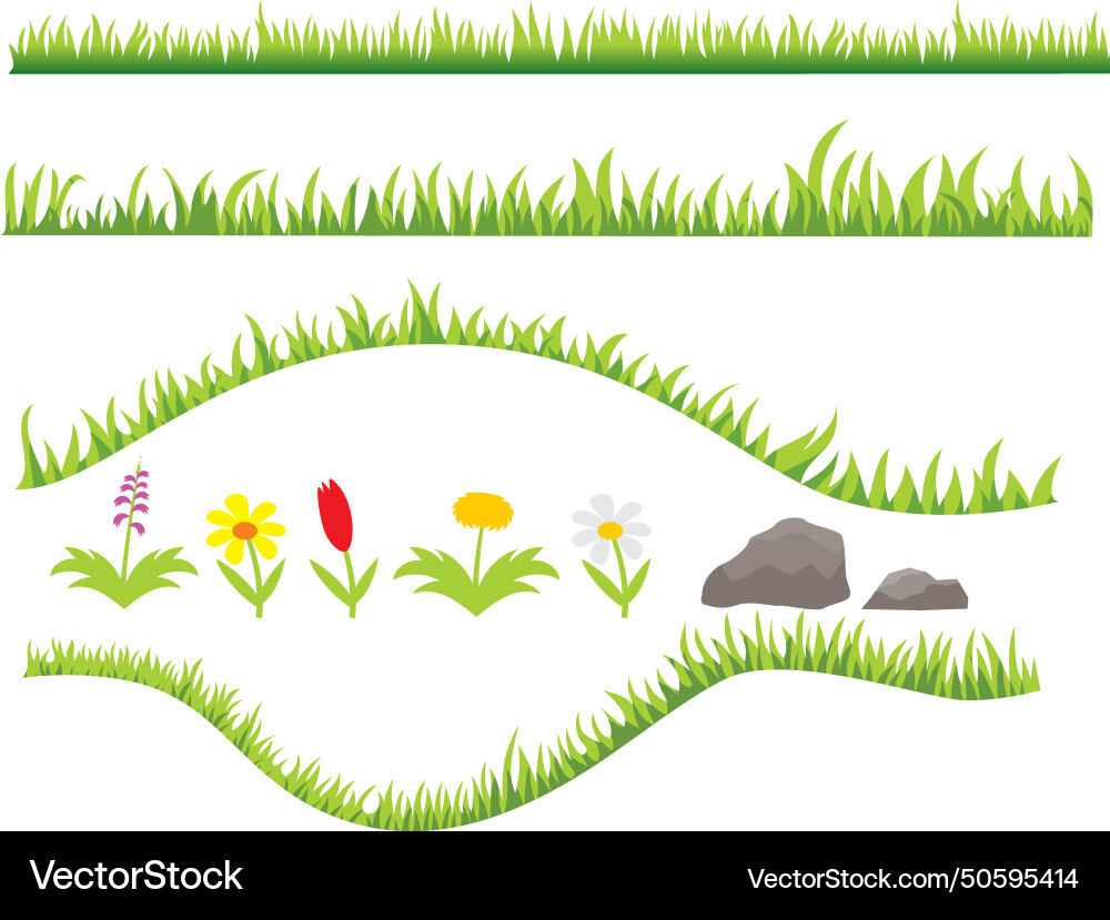 Game assets grass Royalty Free Vector Image - VectorStock