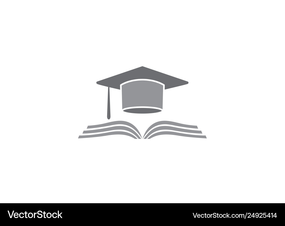 Graduation Book Logo - Education & Knowledge Vector Image