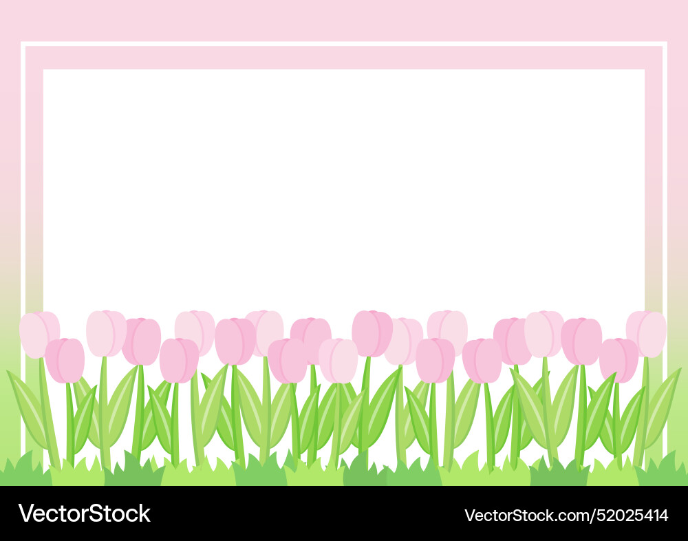 Little tulip frame 2 Royalty Free Vector Image