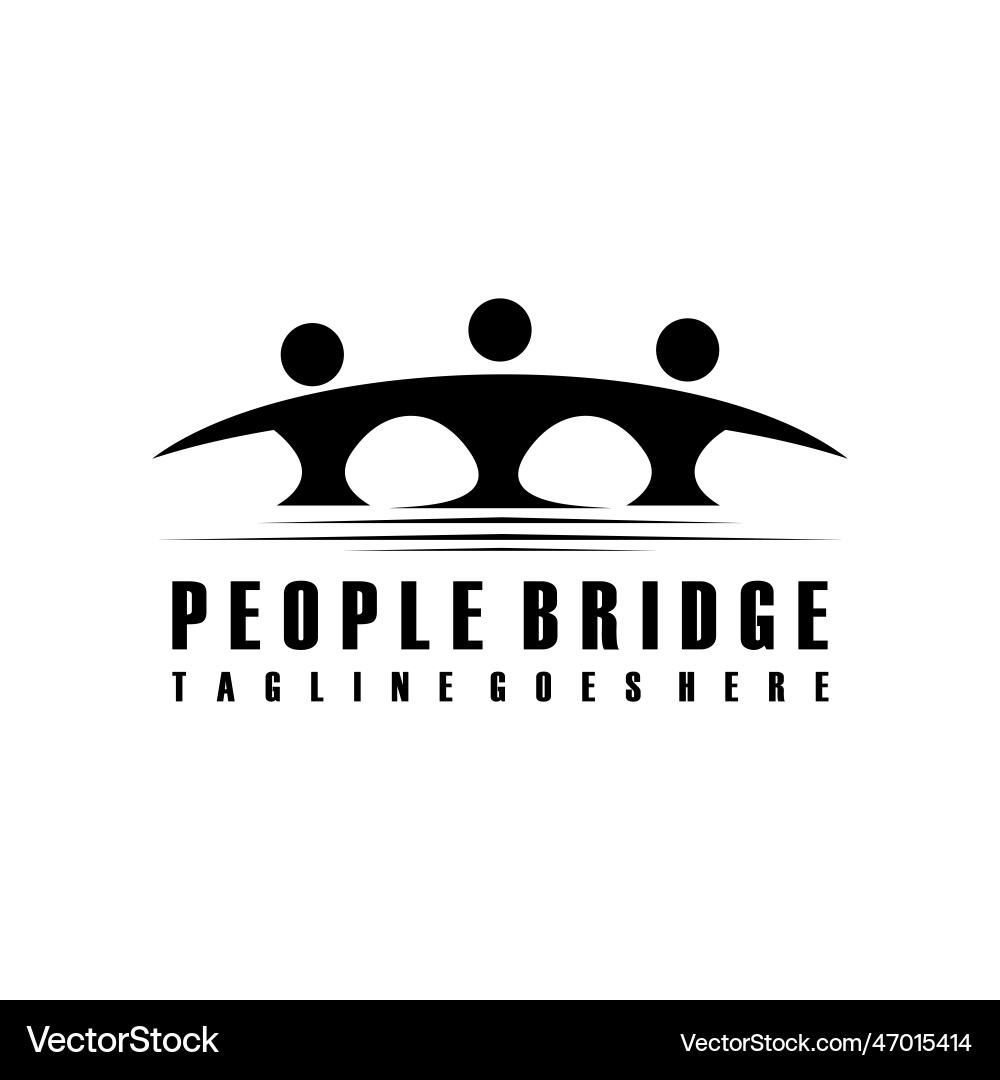 People bridge hipster vintage logo Royalty Free Vector Image