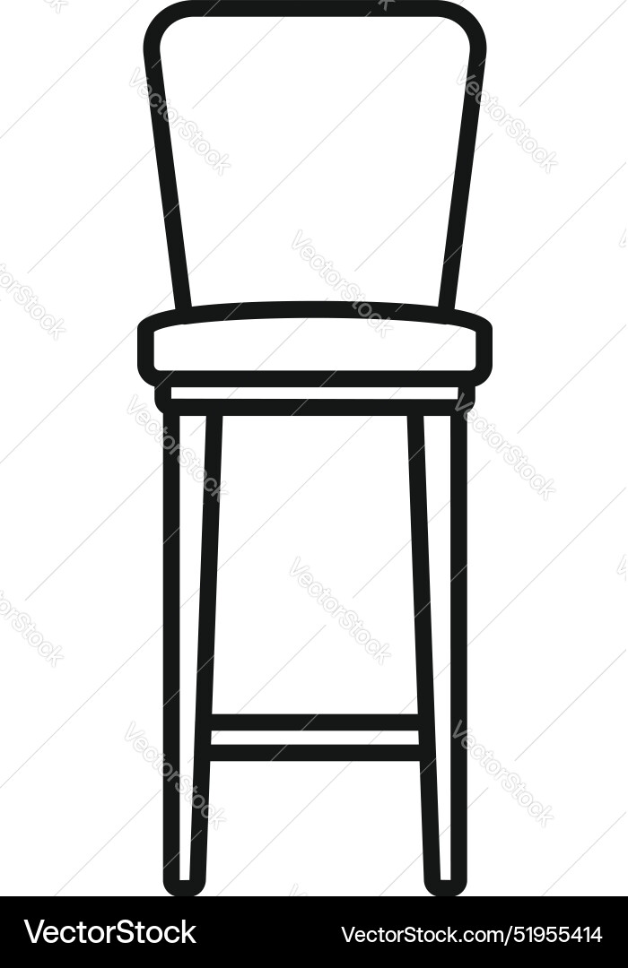 Tall chair with backrest standing on white Vector Image
