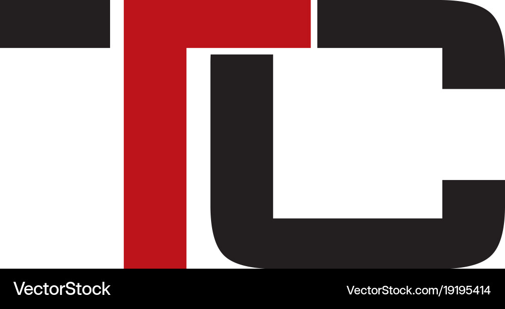 Tc letter logo Royalty Free Vector Image - VectorStock