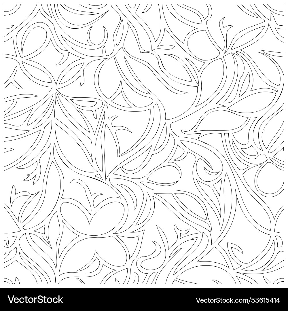 Tumpal flower pattern outline sketch Royalty Free Vector