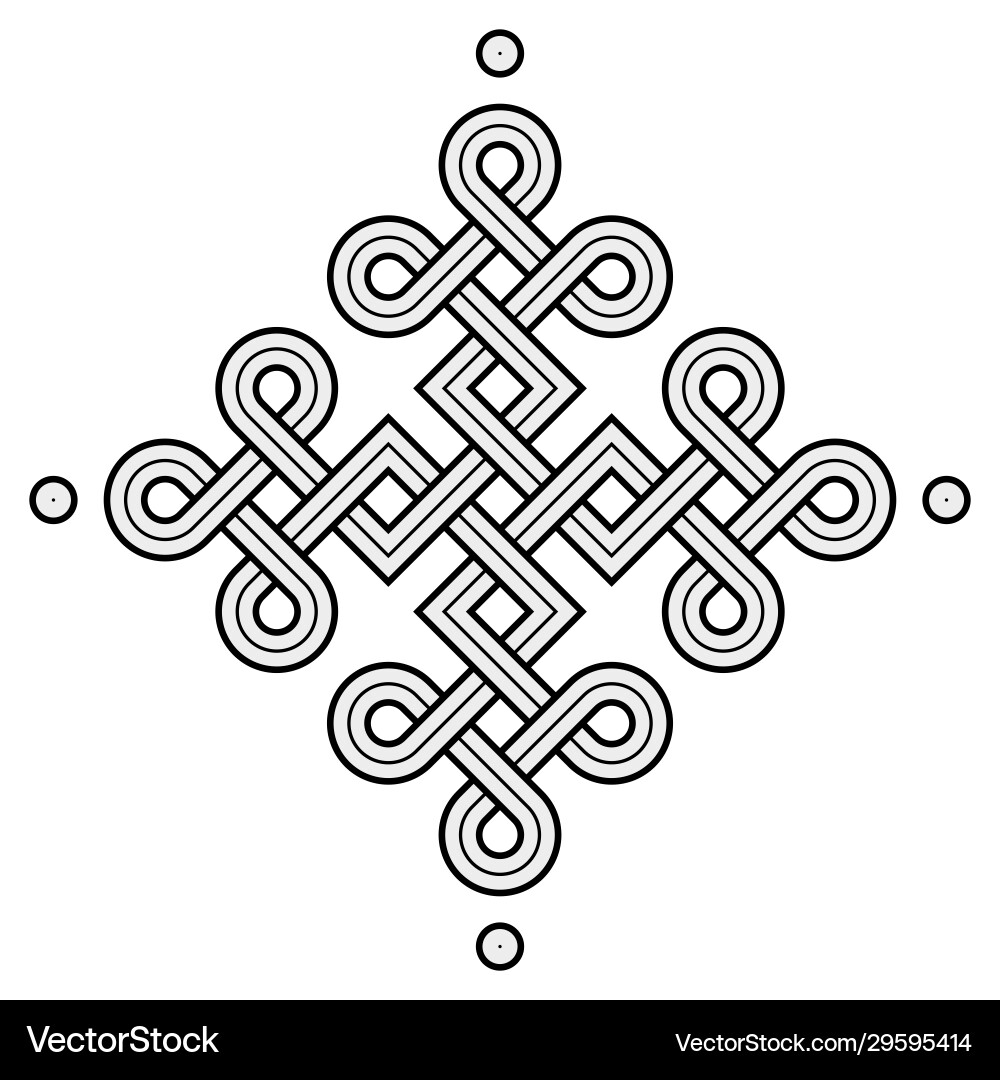 Viking decorative knot - squares ring edges dot Vector Image