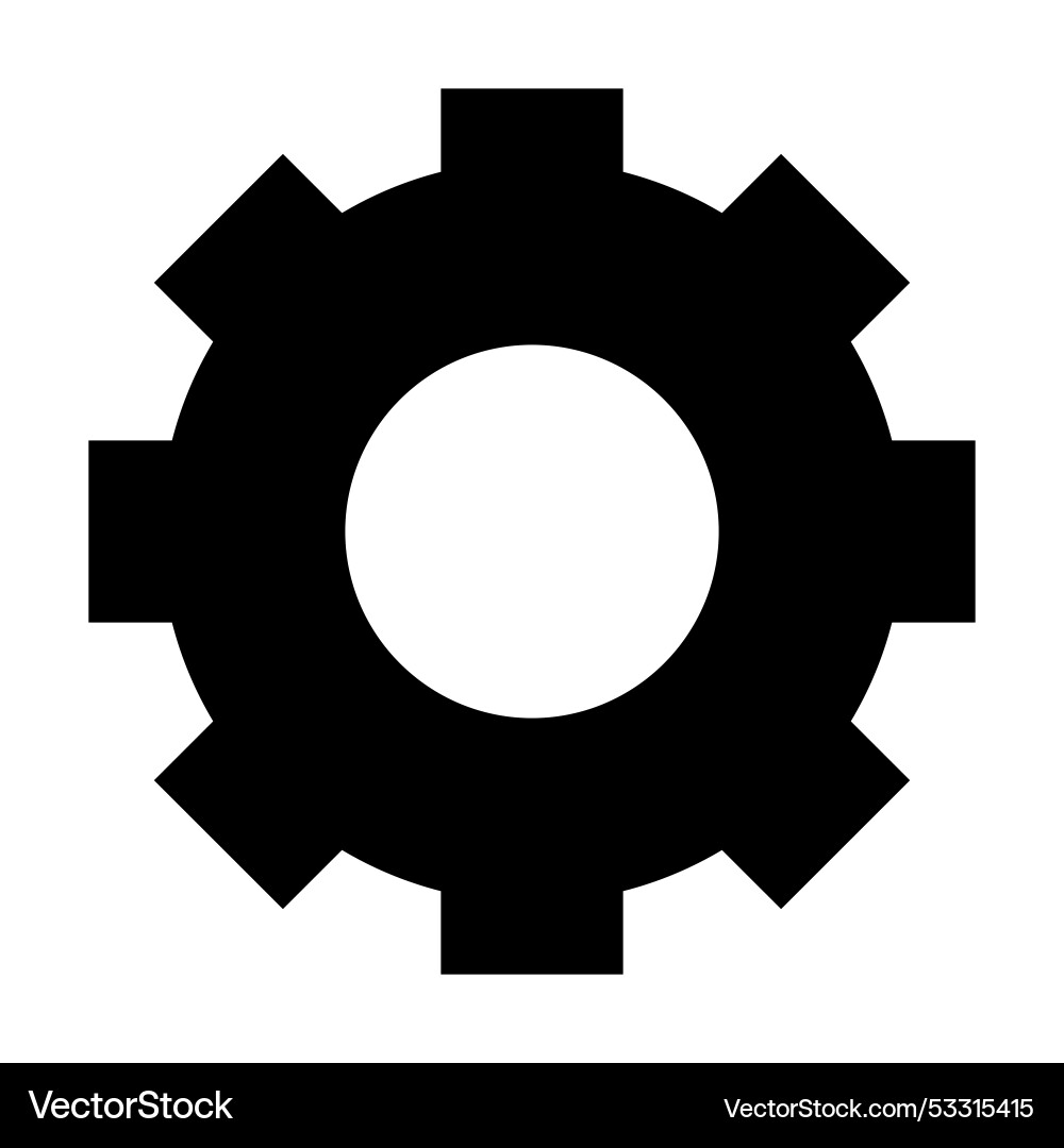Black gear cog with teeth Royalty Free Vector Image