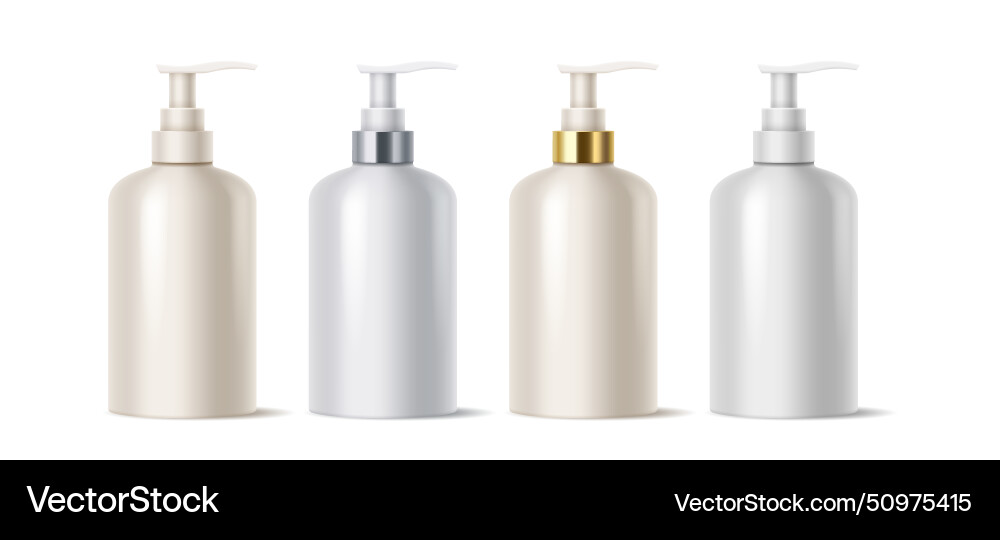 Blank dispenser bottles realistic set Royalty Free Vector