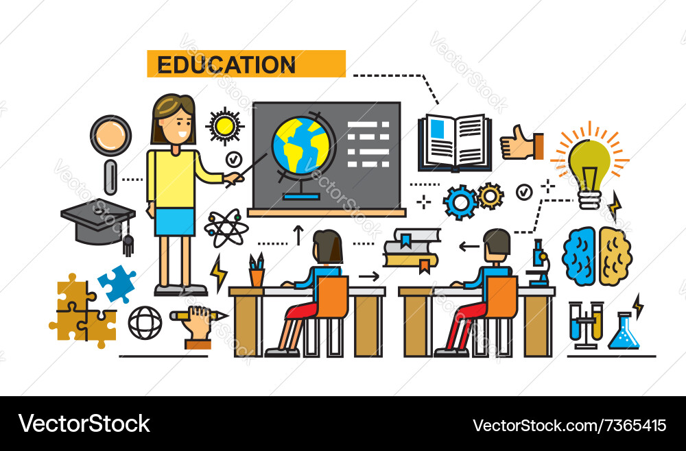 Children in class Royalty Free Vector Image - VectorStock