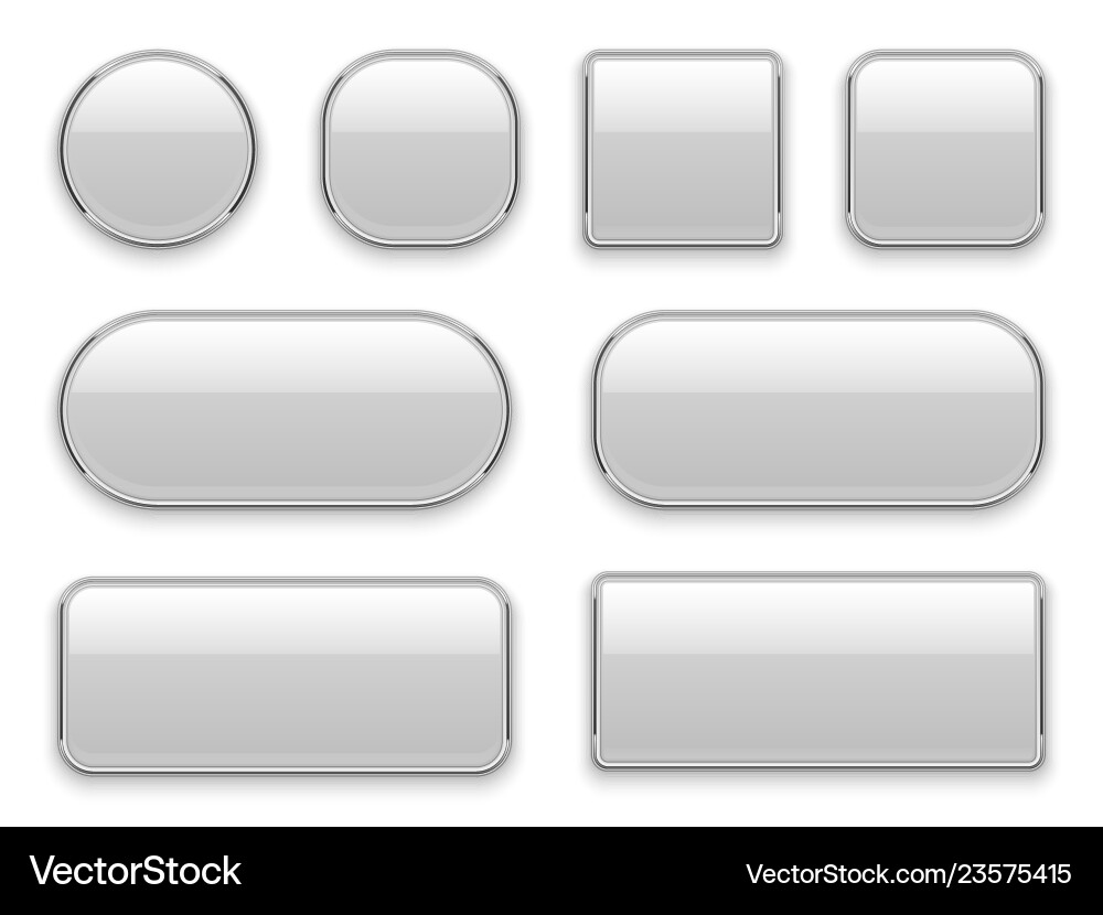 Chrome Buttons - White Glass Royalty Free Vector Image