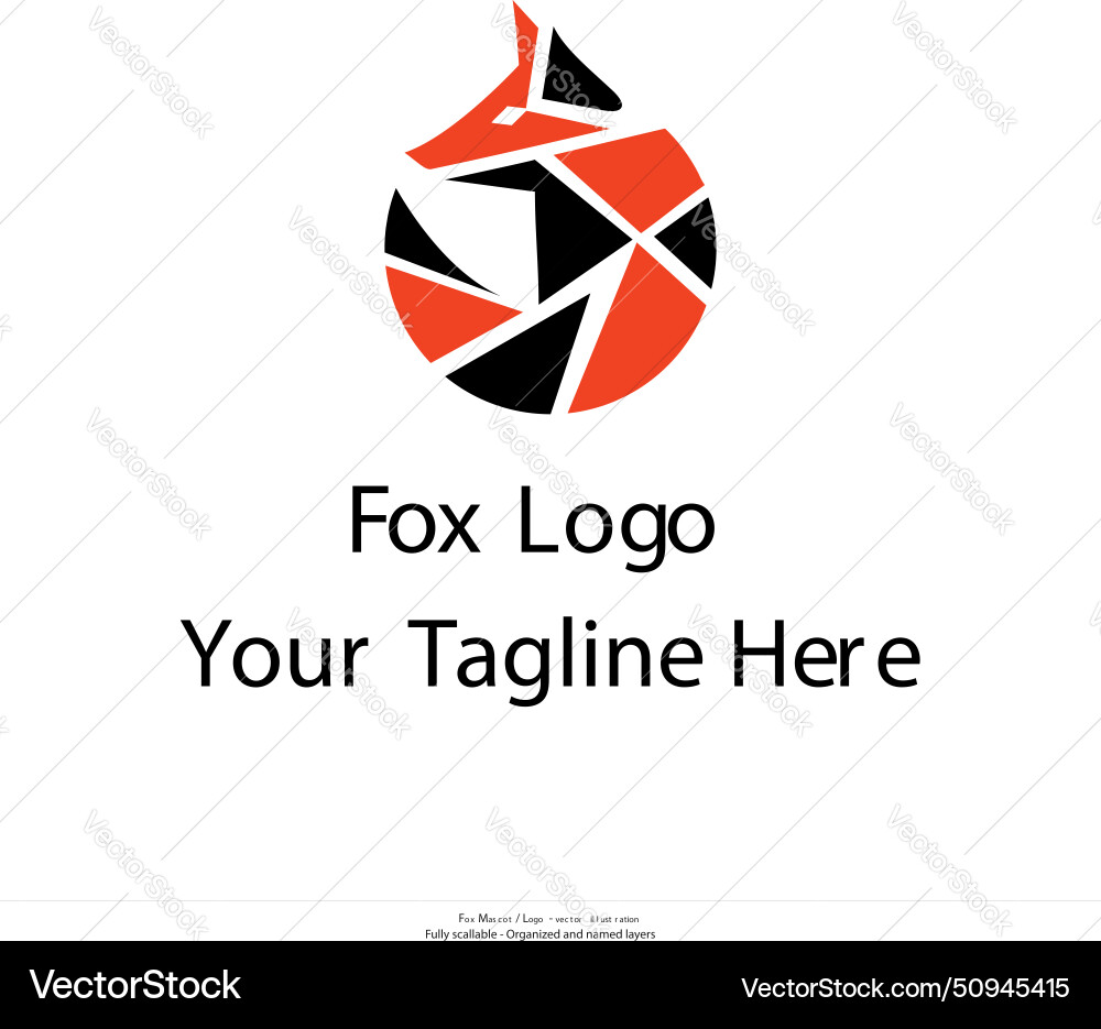 Fox logo colorful mascot animal Royalty Free Vector Image