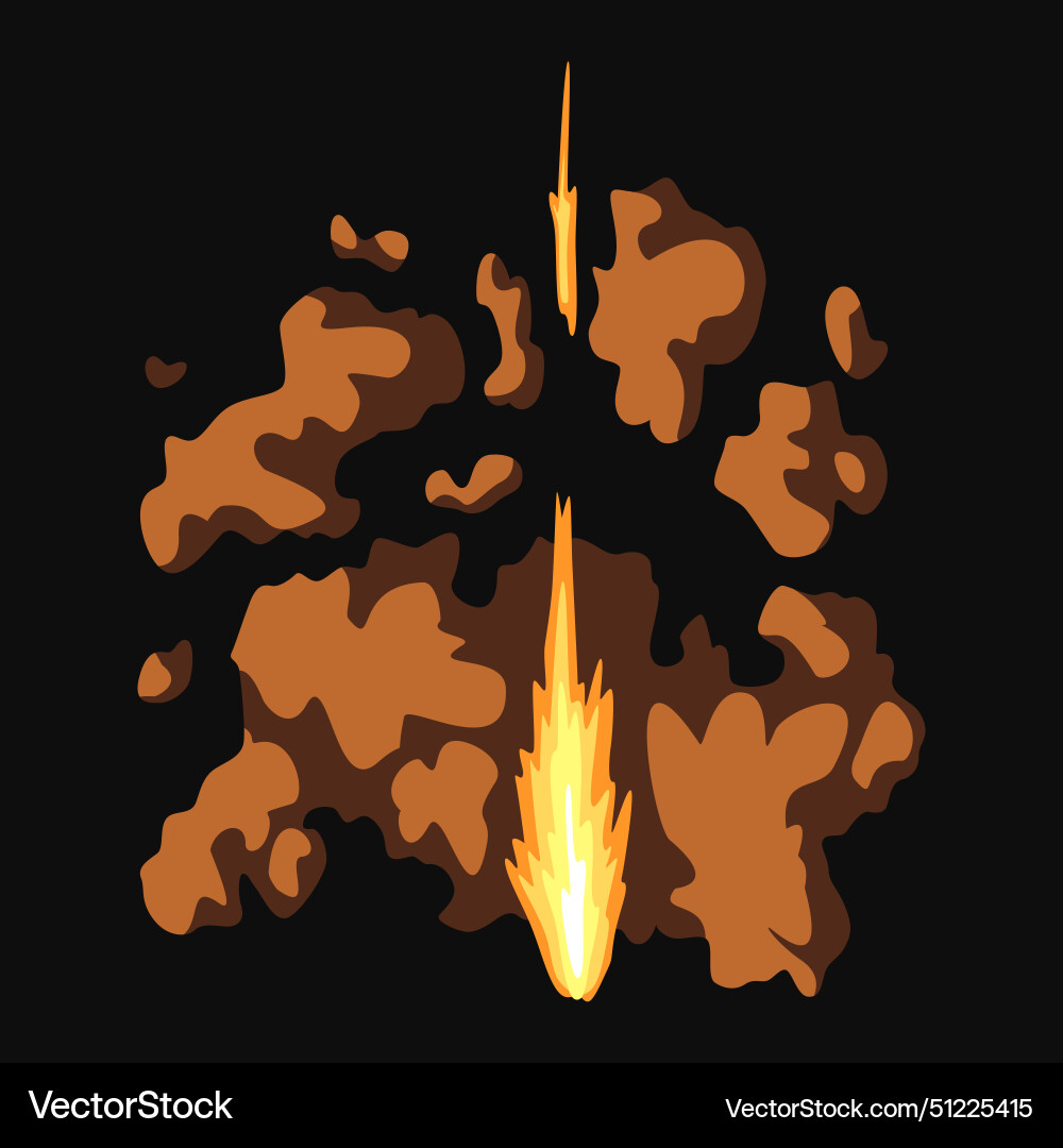 Gun flashe or gunshot animation fire explosion Vector Image