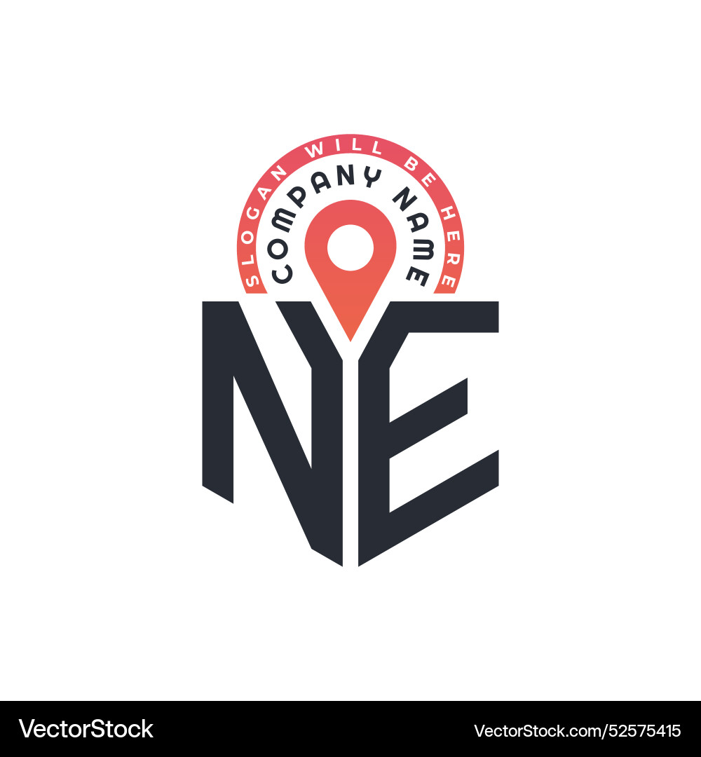 Ne location logo design for human resources Vector Image