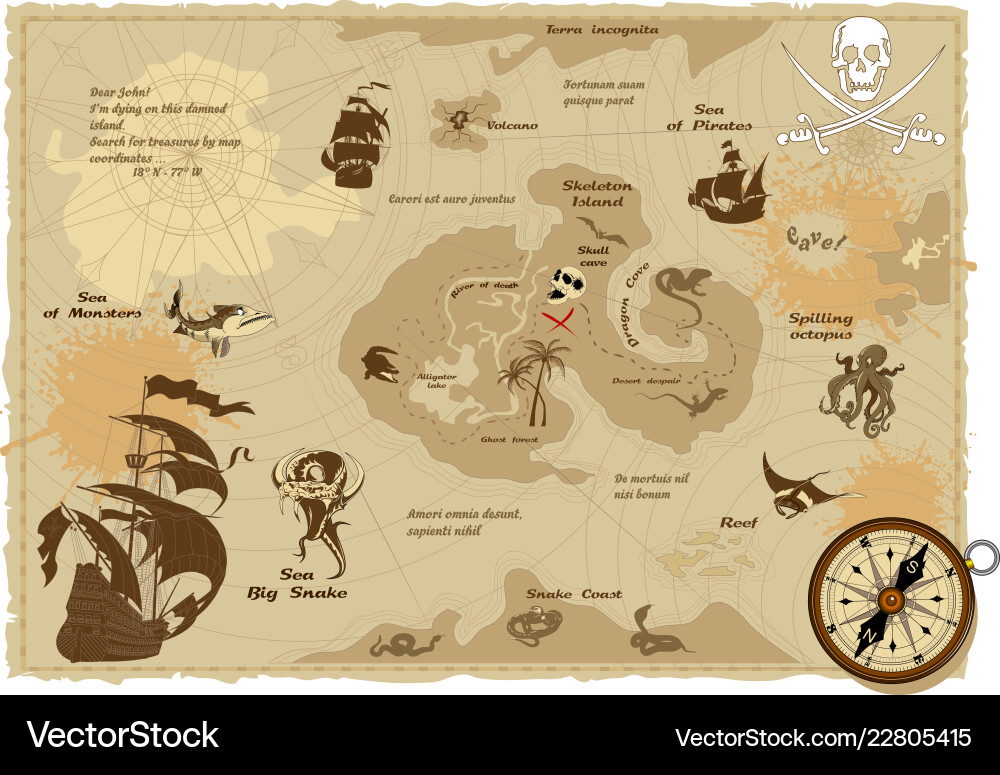 Old map Royalty Free Vector Image - VectorStock
