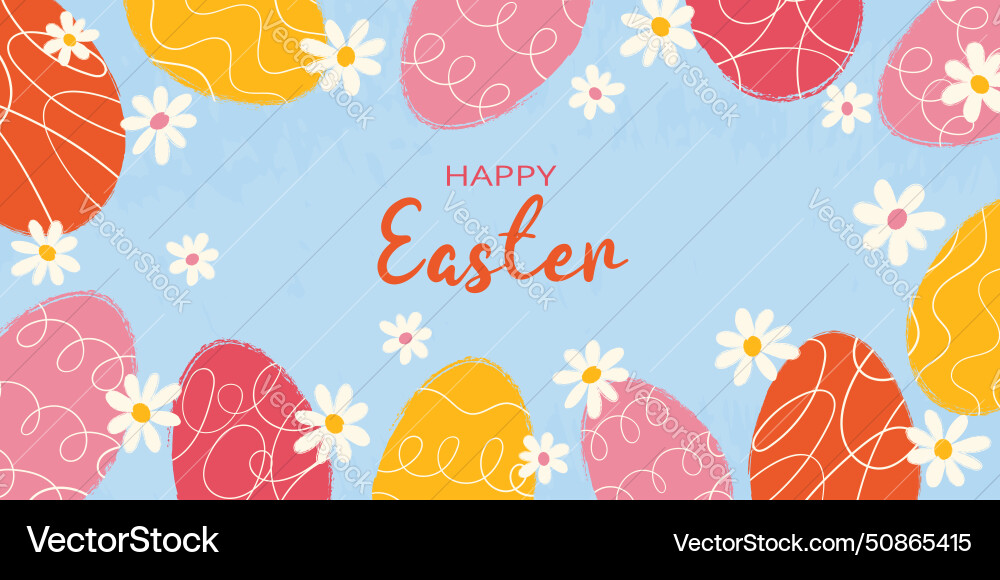 Rectangular greeting background decorated hand Vector Image