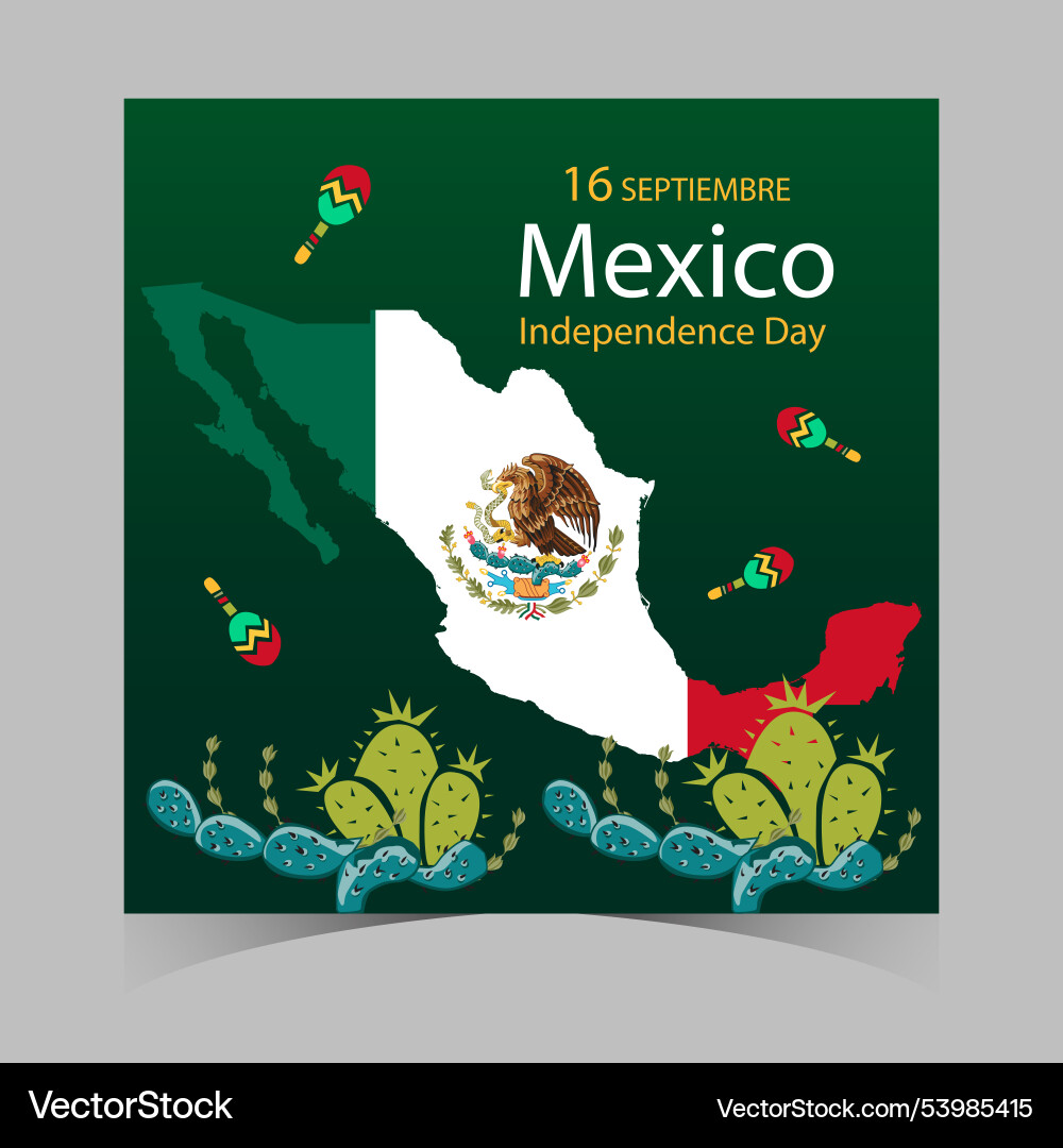 September 16 mexico independence day web banner Vector Image